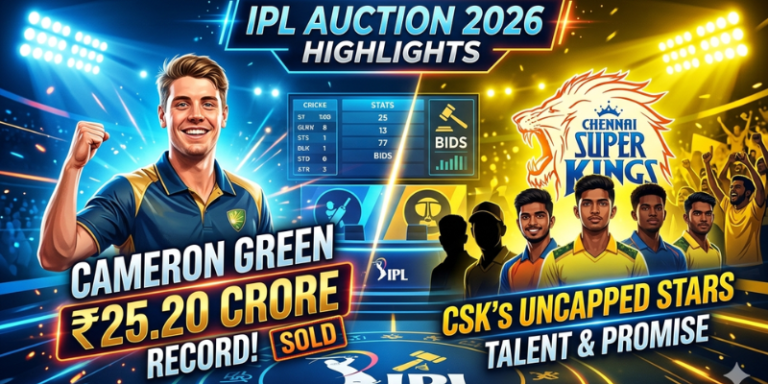 IPL Auction 2026 Highlights: Cameron Green ₹25.20 Crore Record, CSK ...